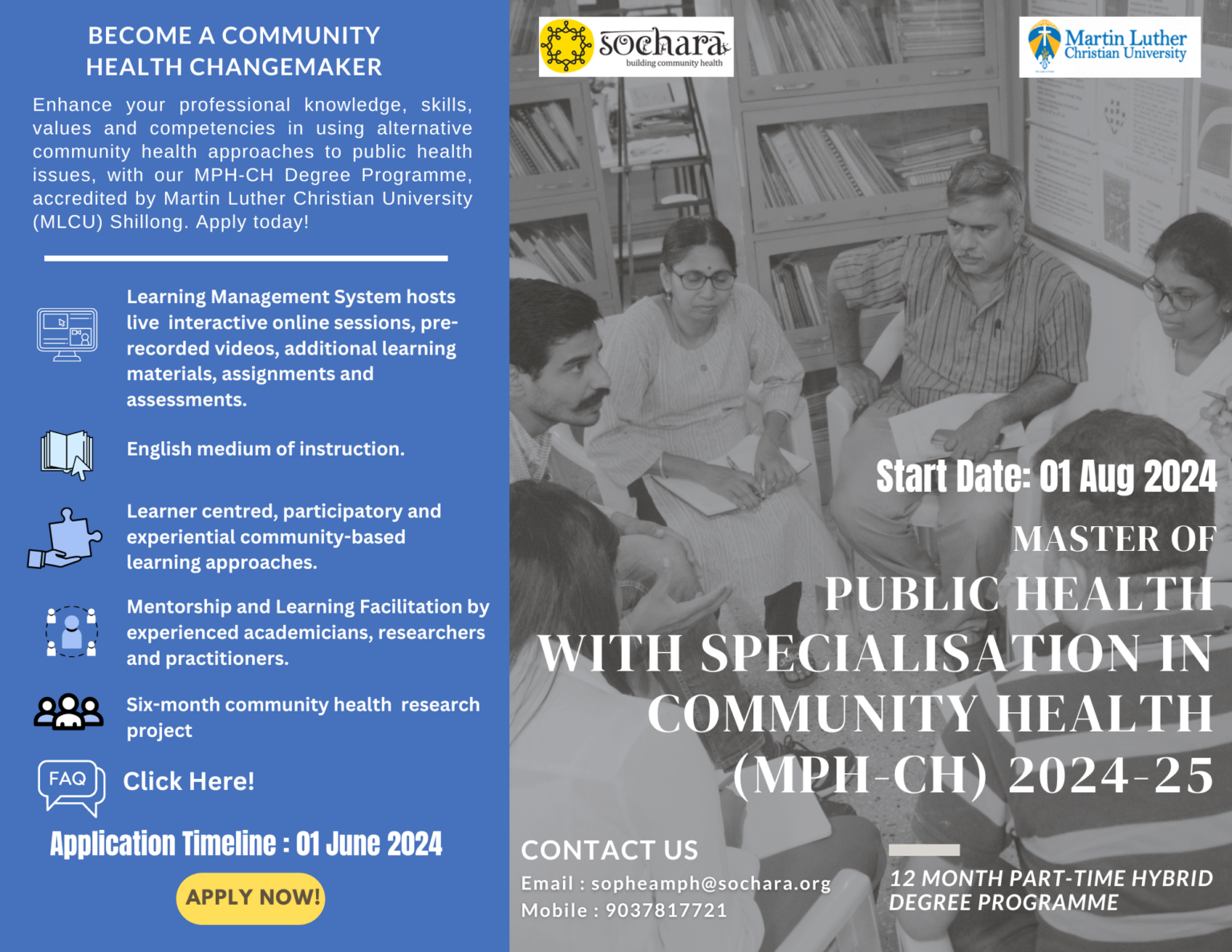 Master of Public Health with Specialisation in Community Health (MPH-CH ...